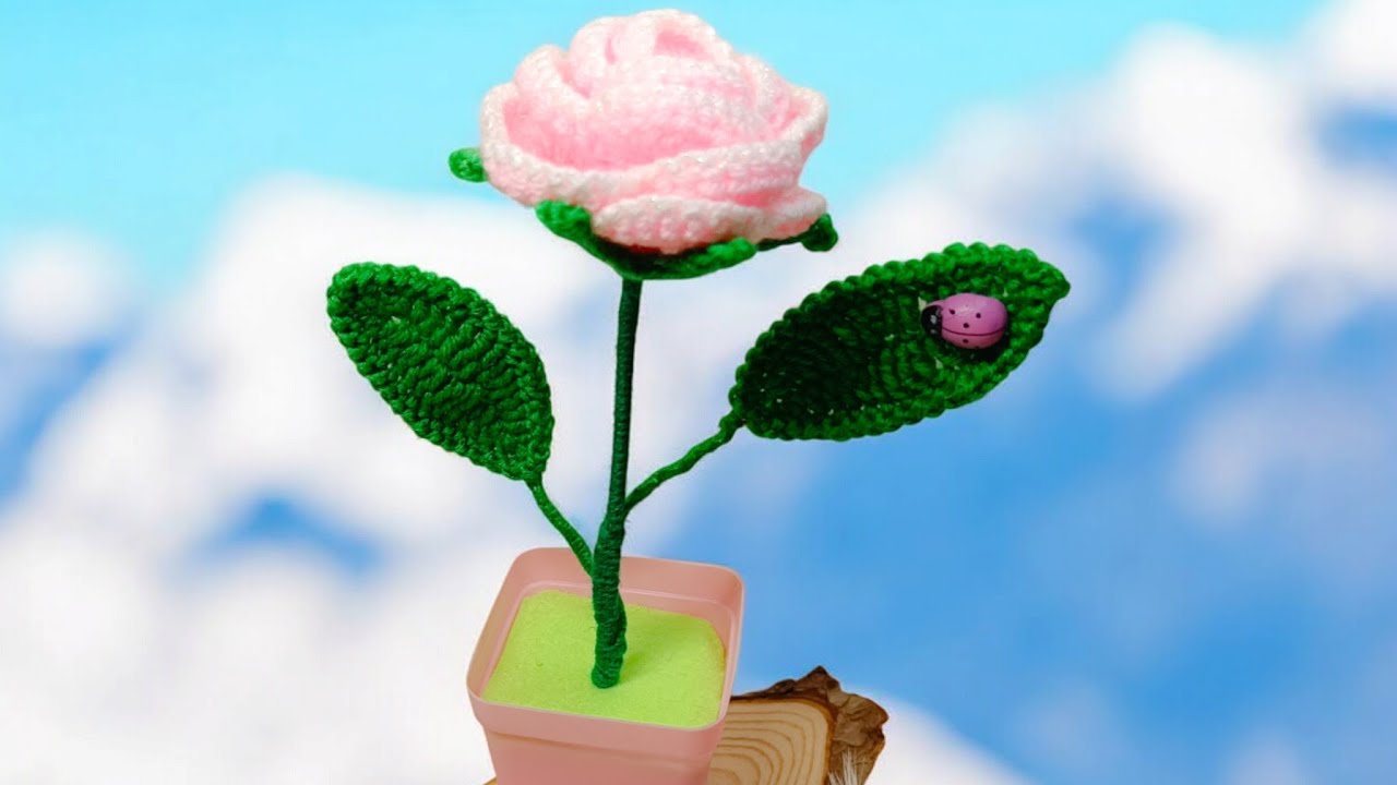 🌺 Mini rosa tejida a crochet 🌺 - YouTube
