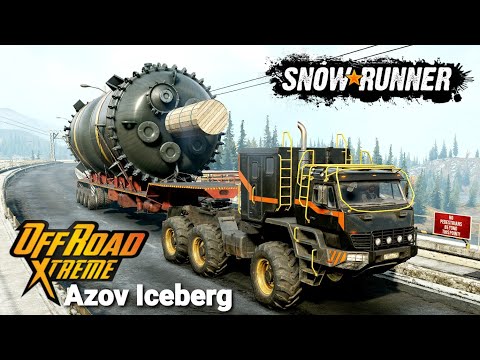 AZOV ICEBERG güçlü kamyon büyük boy tam römork çekiyor | SnowRunner Modları Oynanışı