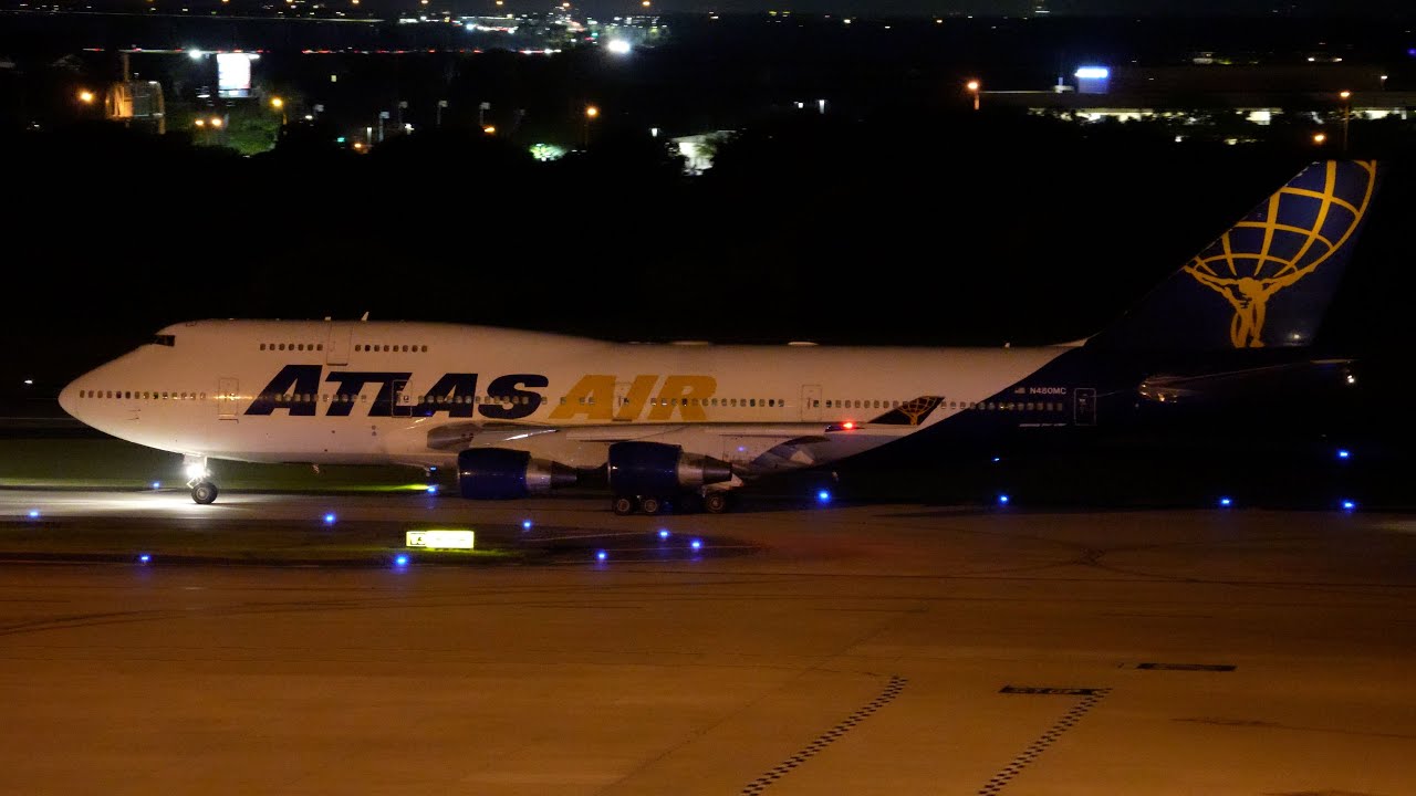 Atlas Air 747-400 Taxi(long)/Takeoff from Tampa International Airport ...