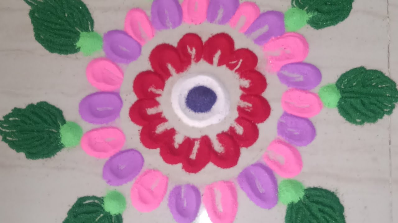 simple and beautiful and easy rangoli designs - YouTube