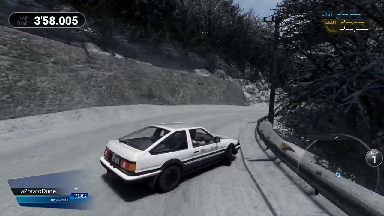 Minimal Counter Steer Drift On Tsukuba Snow - YouTube