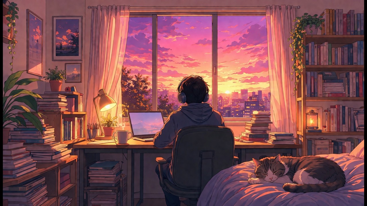 Sunset Study Room – Lofi Focus Music for Studying (1 Hour) - YouTube