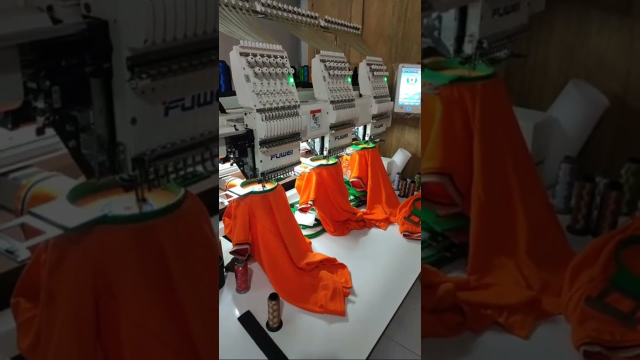 Proses Bordir Kaos jadi mesin bordir 3 kepala #youtube #1000subs - YouTube