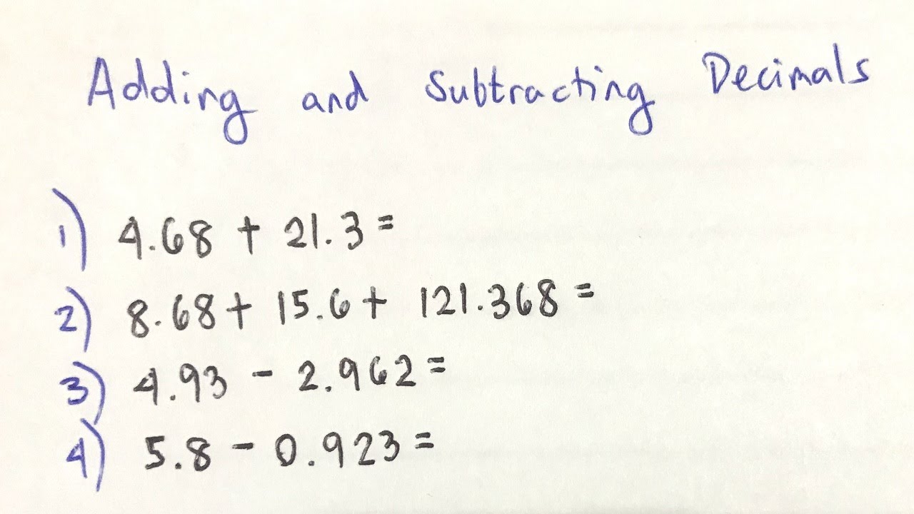 Adding and Subtracting Decimals (Tagalog) - YouTube