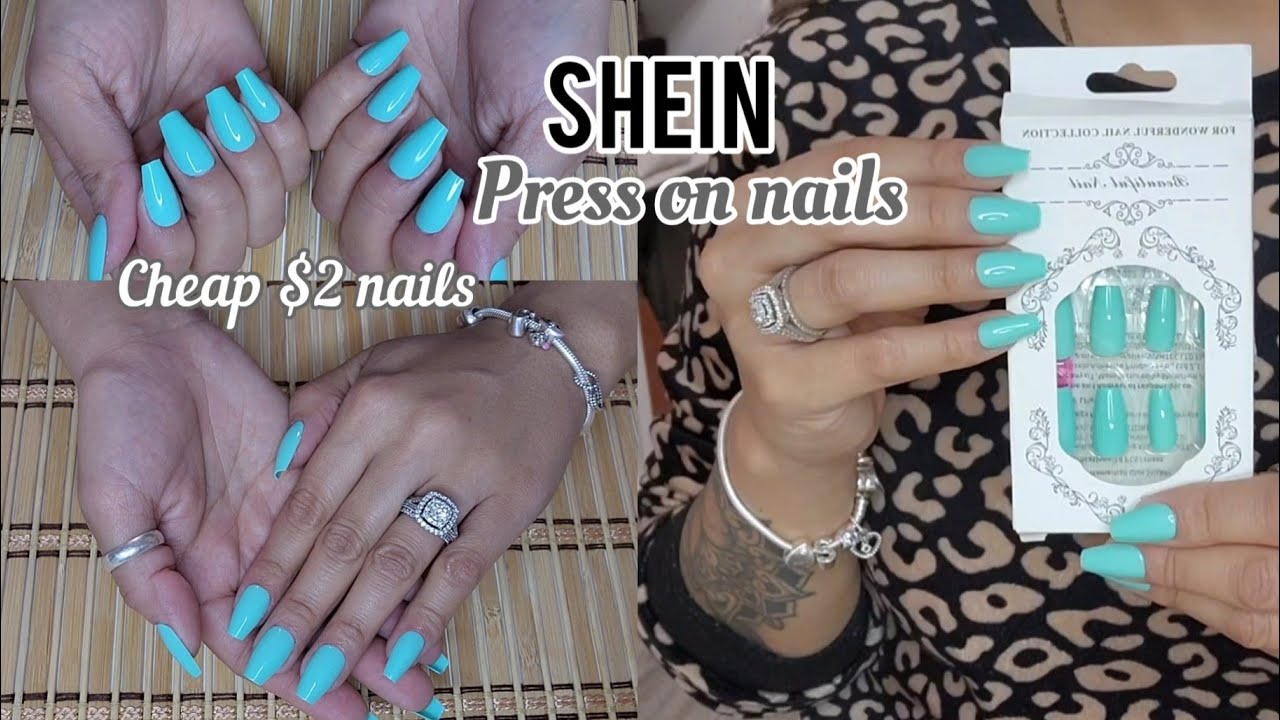 SHEIN PRESS ON NAILS TUTORIAL DIY AT HOME | $2 | MARCH NAILS | MANICURE ...