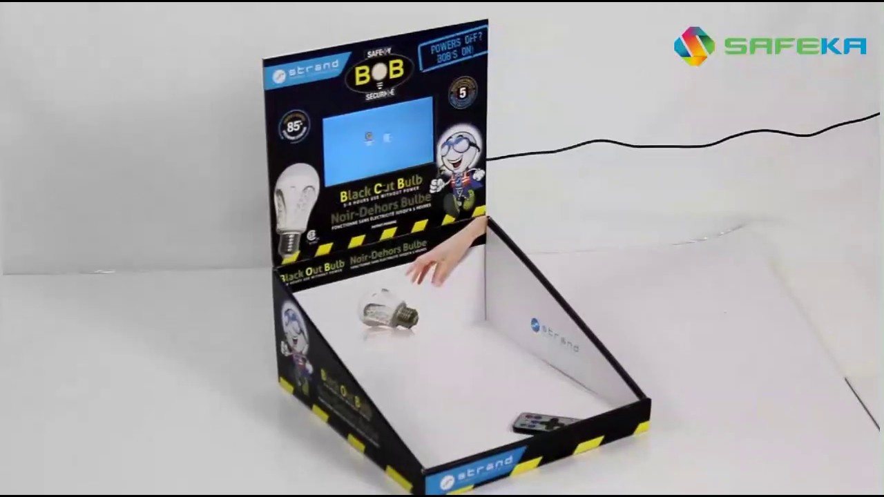 CDU Type Paper Corrugated Counter Display with Video Player LCD for LED ...