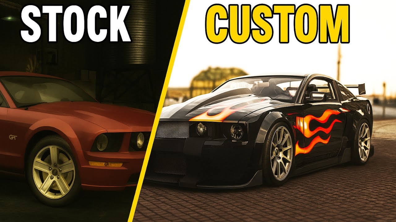Stock Vs Custom FORD MUSTANG GT in NFS Most Wanted 2005 HD - YouTube