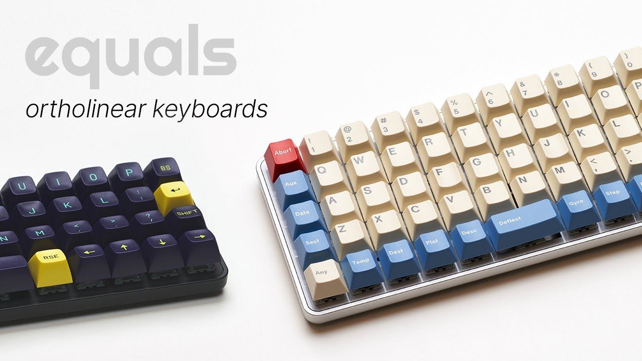 Meet Equals - 40% and 60% Ortholinear Mechanical Keyboards - YouTube