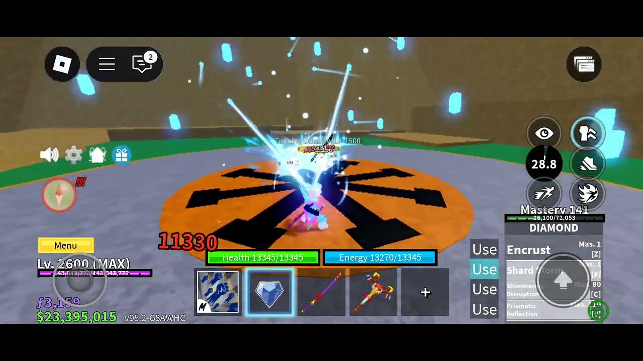 just basic diamond combo in blox fruit - YouTube