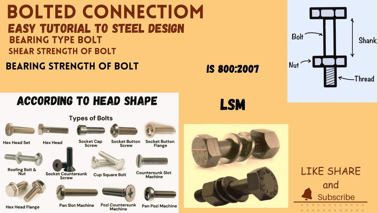 Design of Bolted Connection | Bearing Type Connection | Shear Strength ...