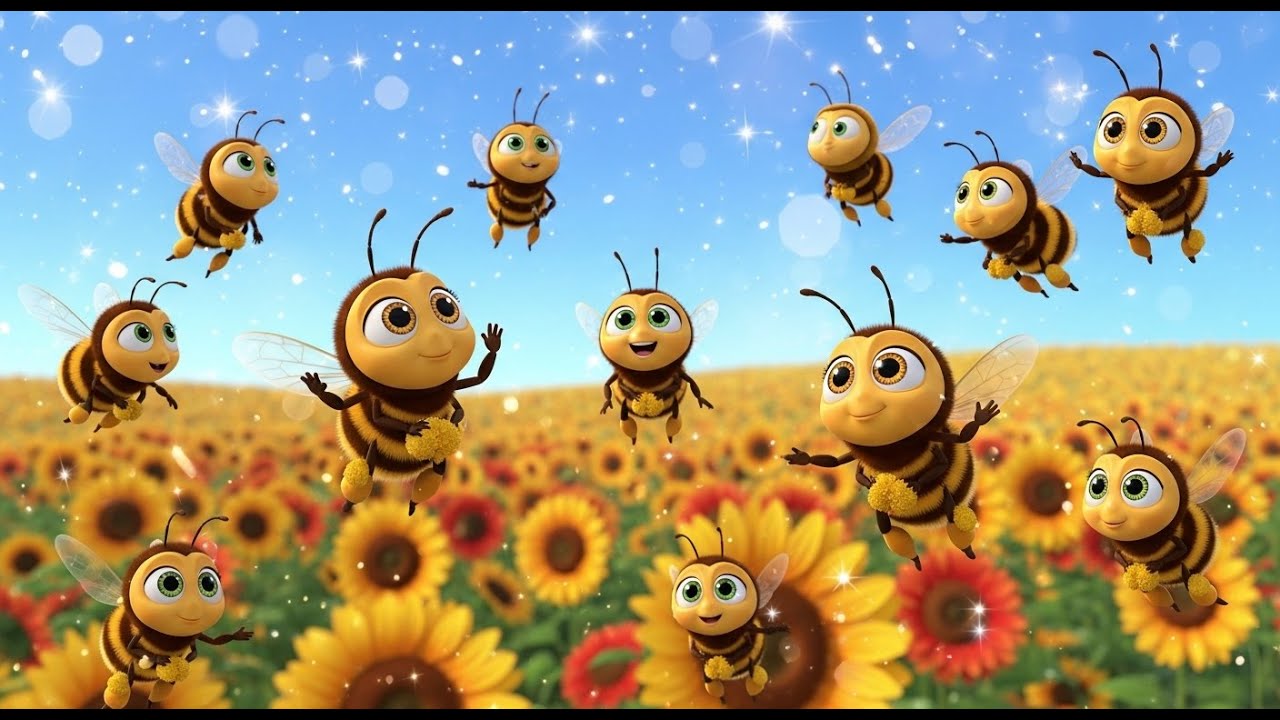 Counting Busy Bees in the Flower Field | Nursery Rhyme Song for Kids ...