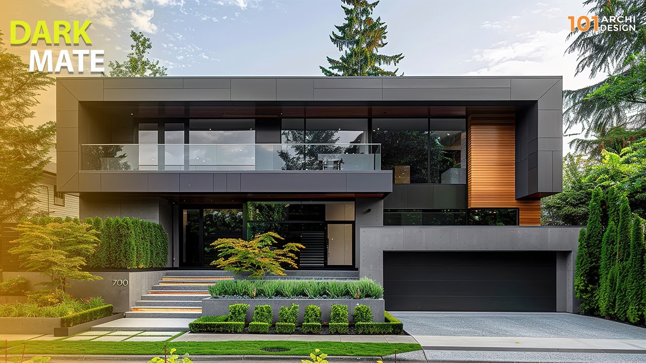 Elegance Modern Contemporary House Design with Dark Matte Panel Façade ...