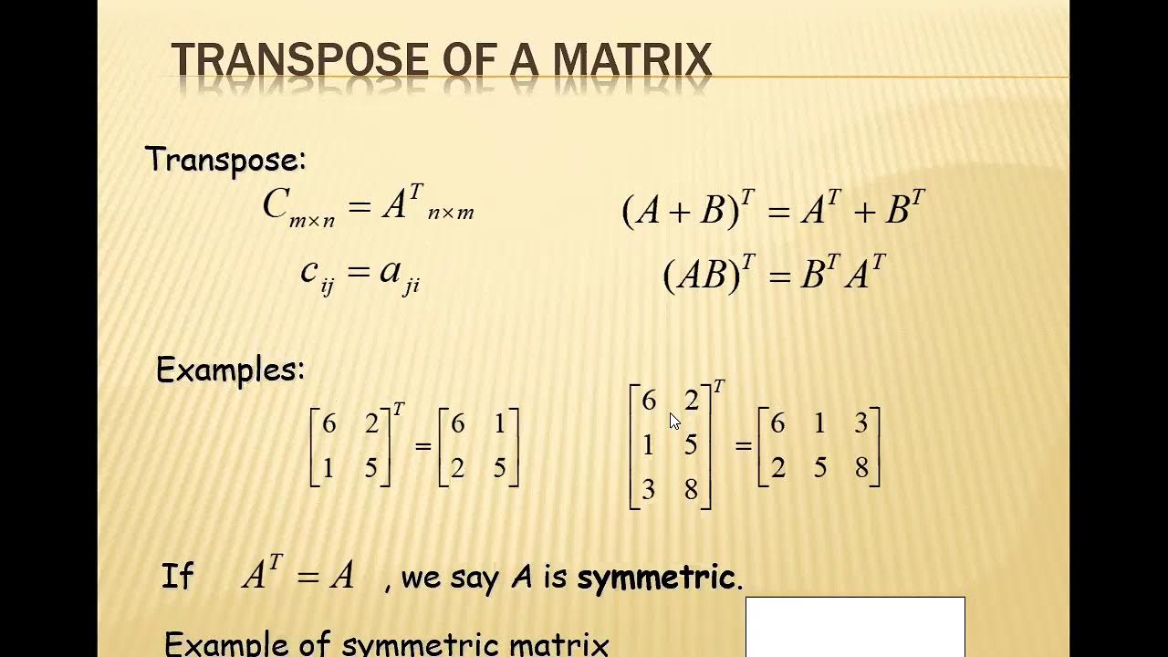 Lecture 3 Matrices, Determinants and Eigenvalue problem - YouTube