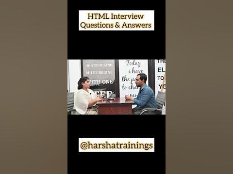 HTML Interview Questions and Answers that you should know | Part 16 | #html #harshatrainings ...