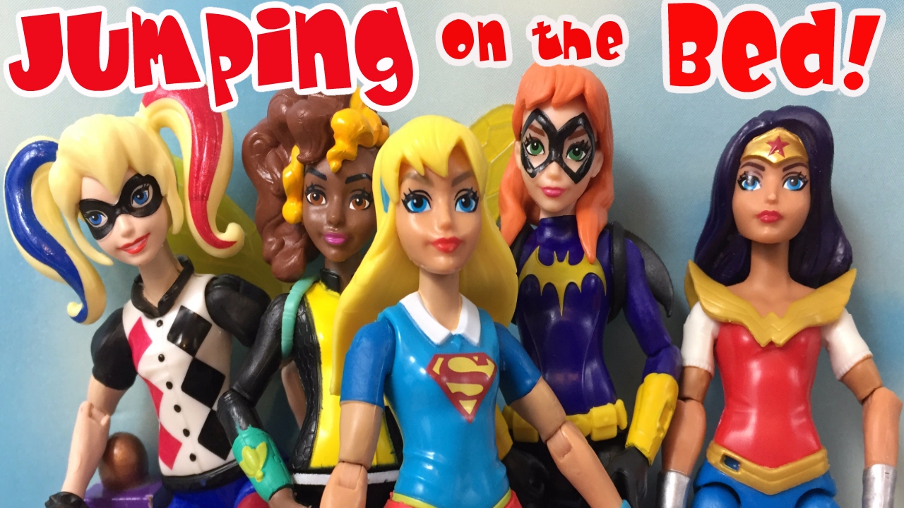 DC SUPERHERO GIRLS JUMPING ON THE BED! NURSERY RHYMES!😀😀 - YouTube