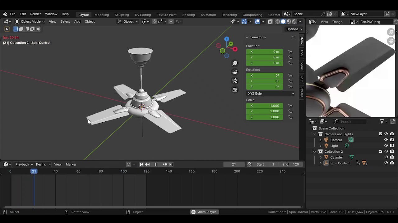 3D Fan Modeling and Loop Animation in Blender 4.1 - YouTube