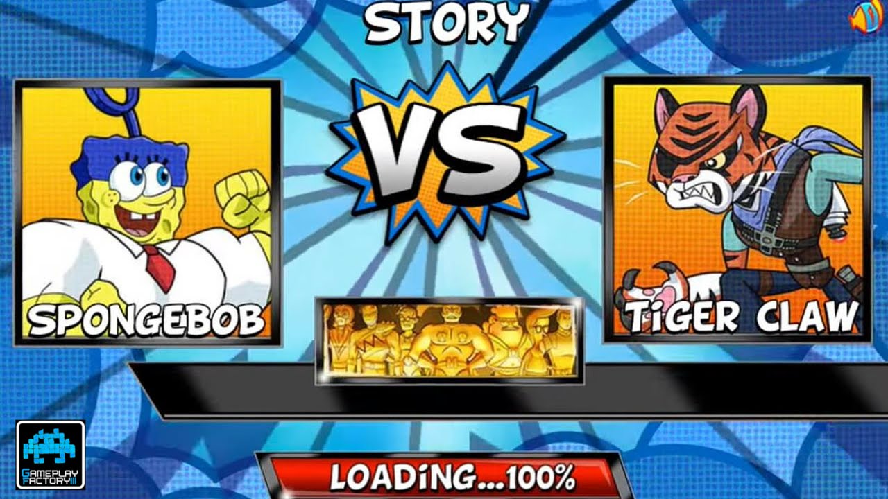 SpongeBob VS Tiger Claw | Super Hero Brawl 4 [Nickelodeon] - YouTube
