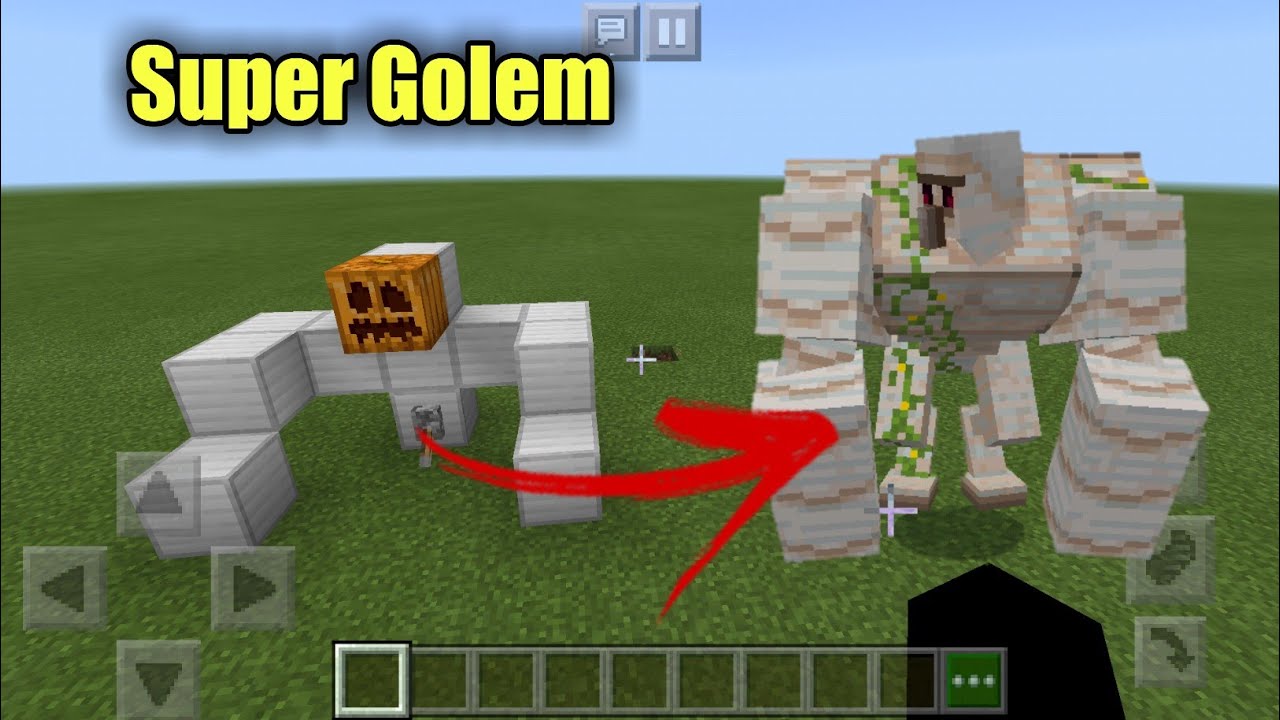 Como gerar o Super Iron Golem no Minecraft pe - YouTube