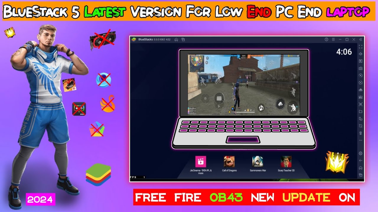 BlueStack 5 Latest Version For Low End PC End laptop FF OB43 New Update ...