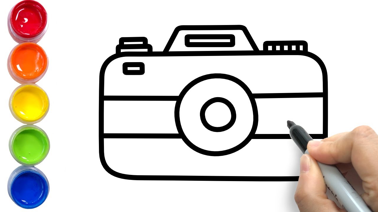 How to Draw a Camera | Easy Camera Drawing and Coloring for Kids ...