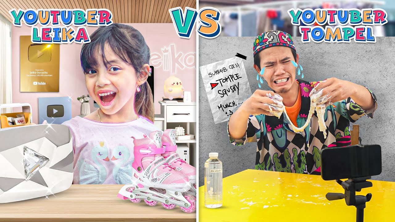 YOUTUBER LEIKA VS YOUTUBER TOMPEL 😍 SIAPA PALING BANYAK SUBSCRIBERNYA ...