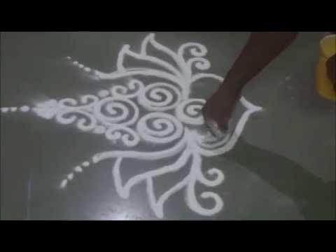 How to draw beautiful rangoli Rangoli designs by Satish Thavi - YouTube