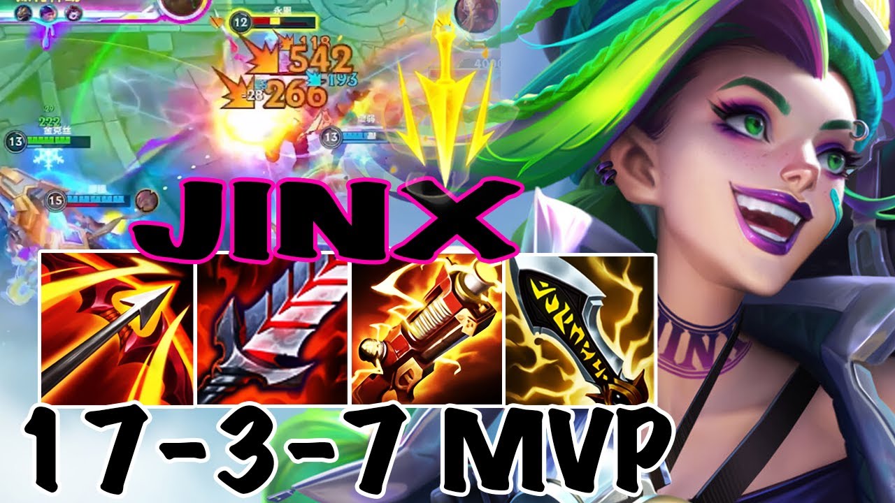 WILD RIFT JINX ADC GAMEPLAY | 17 -3 -7 MVP | JINX BUILD RUNES - YouTube