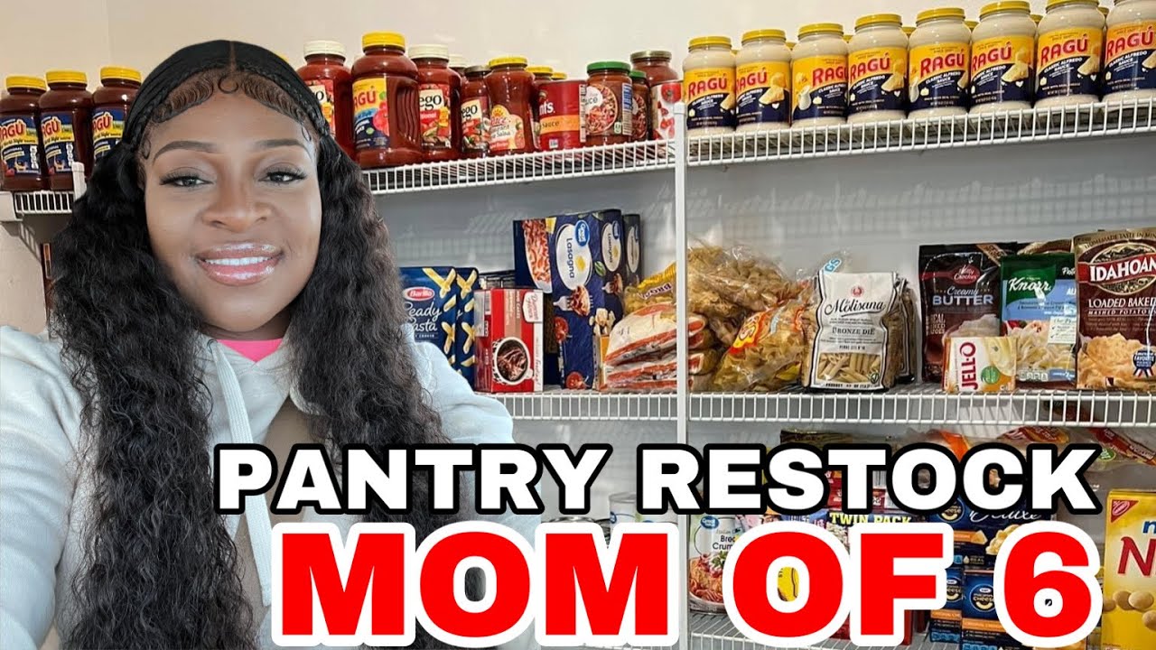 PANTRY RESTOCK WITH PEACH 🍑 MOM OF 6 REALISTIC PANTRY RESTOCK WITHOUT 🙅 ...