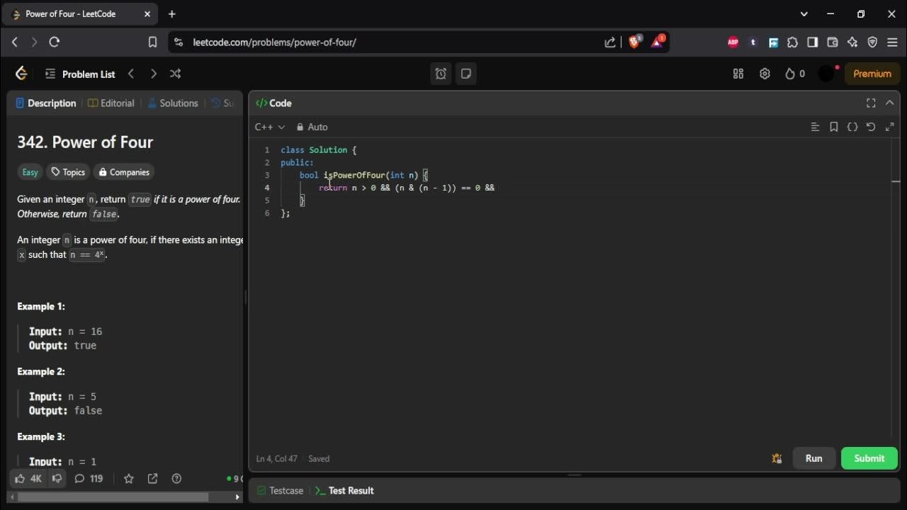 leetcode-342 - YouTube