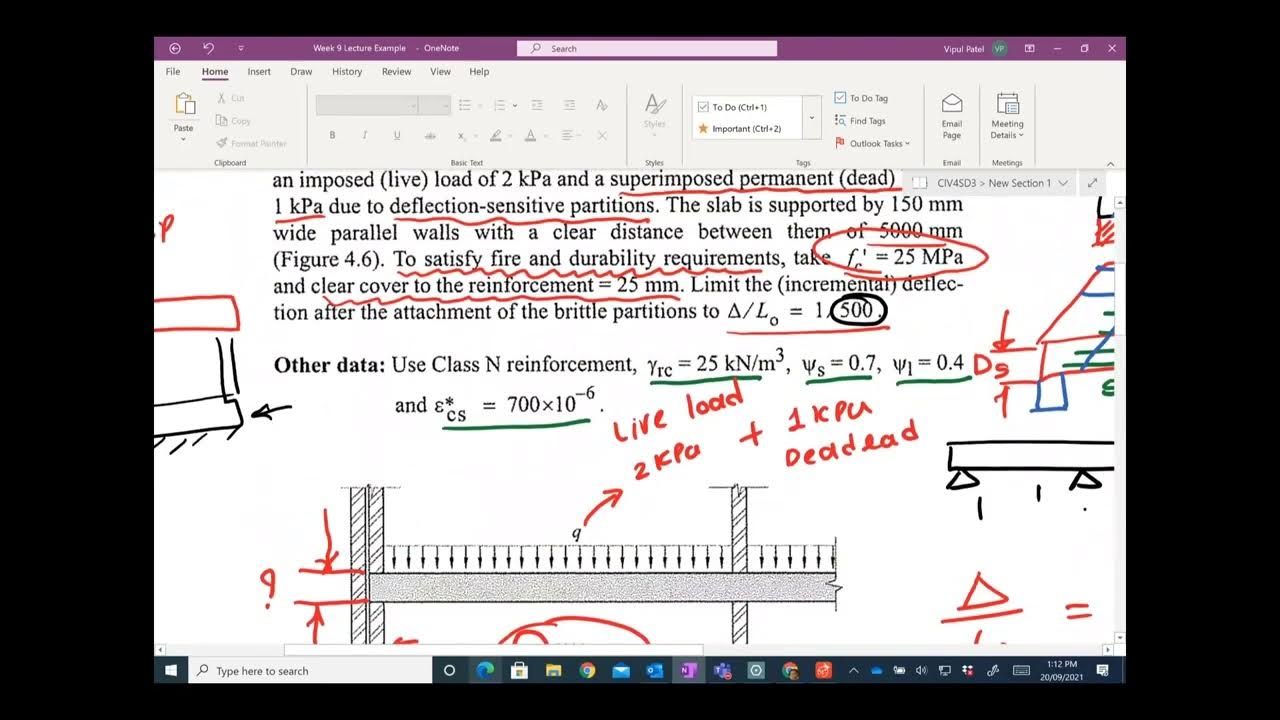 Week 9 Lecture-CIV4SD3 One Way Slab-AS3600 - YouTube