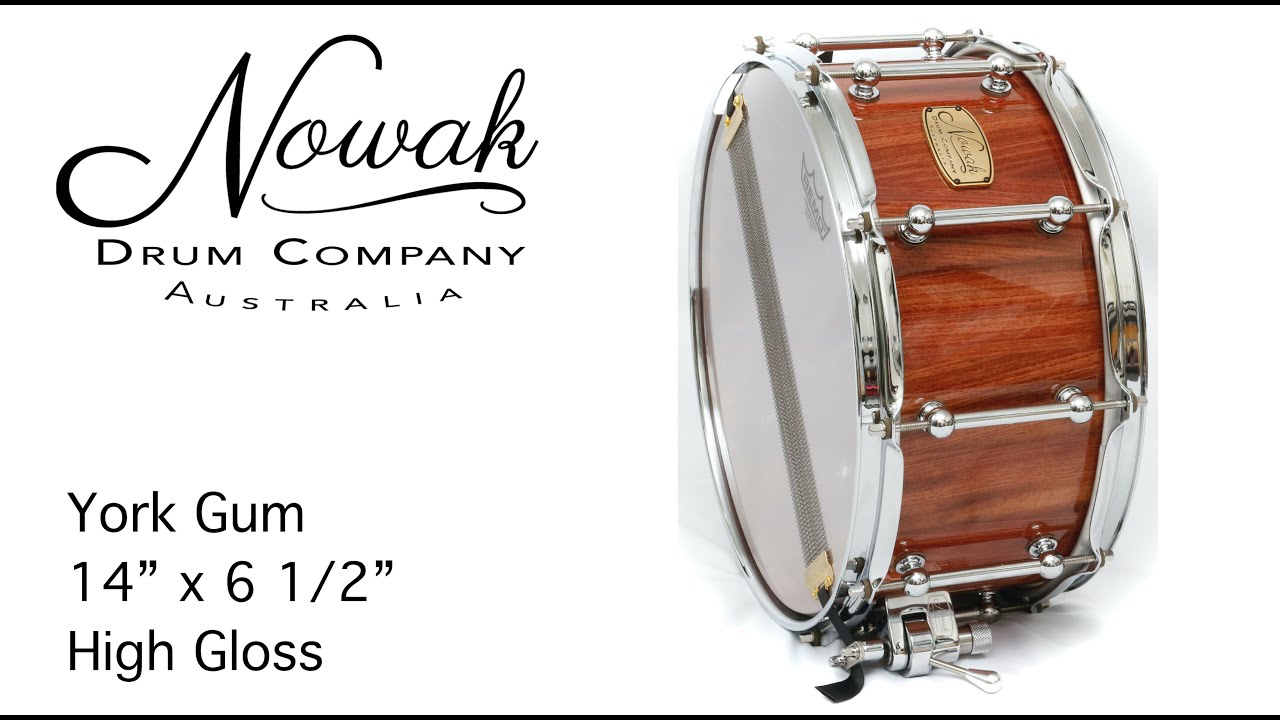 Nowak York Gum Block Stave Drum 14" x 6 1/2" High Gloss - YouTube