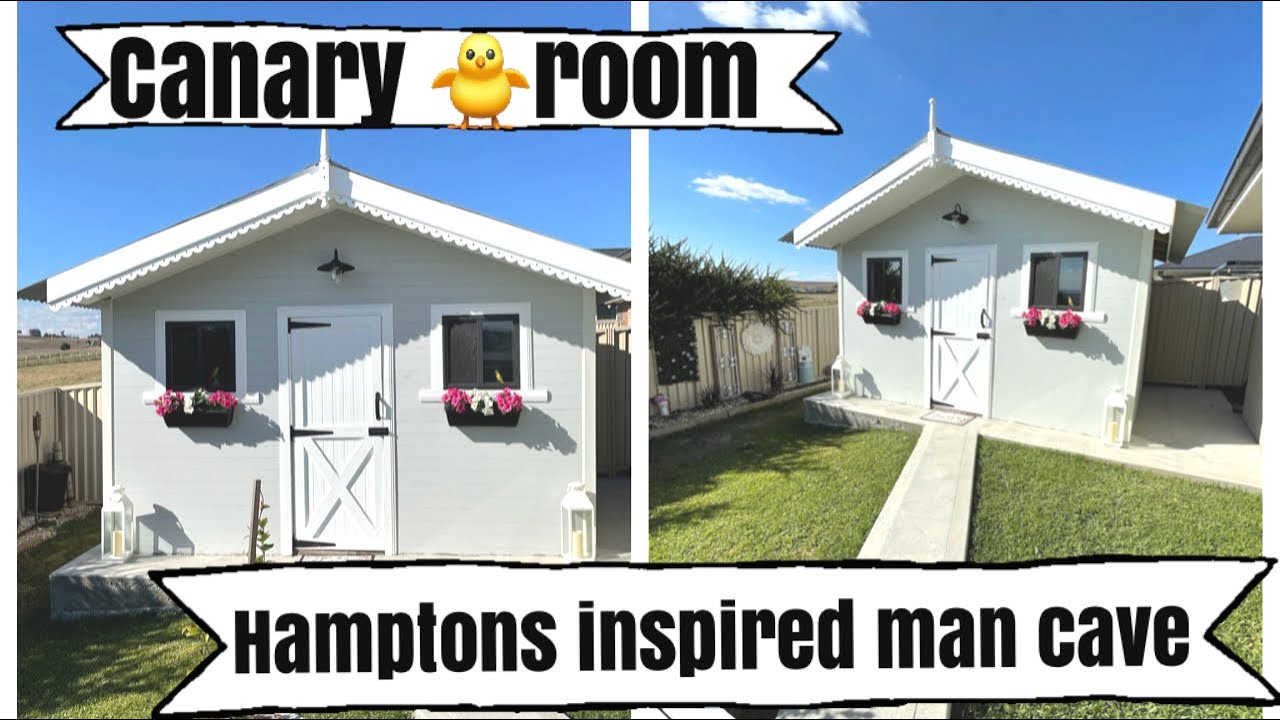 DIY HAMPTONS INSPIRED MAN CAVE | CANARY ROOM | OUTDOOR SHED - YouTube