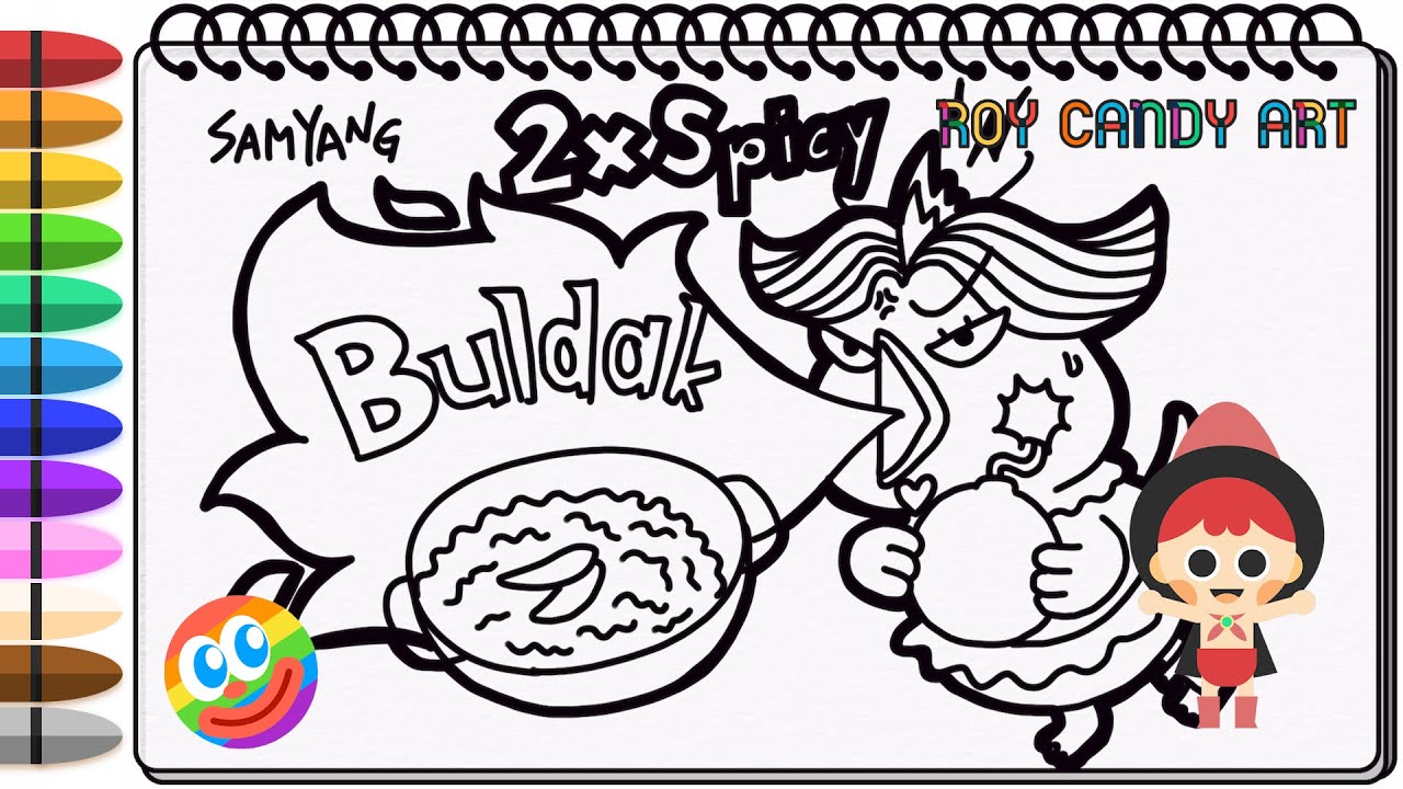 🍜 Buldak Ramen Drawing, Coloring and Painting for Beginners and Kids ...
