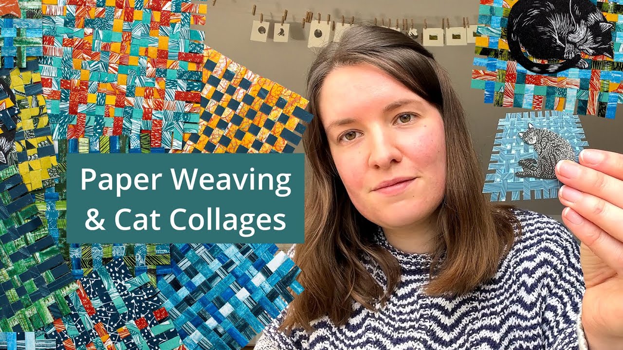 Paper Weaving & Cat Collages - YouTube