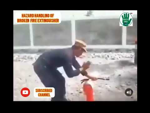 Hazard Handling Of Broken Fire Extinguisher - YouTube
