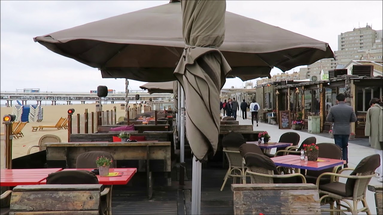 Scheveningen Beach Bars an der Promenade am Nordsee-Strand - YouTube