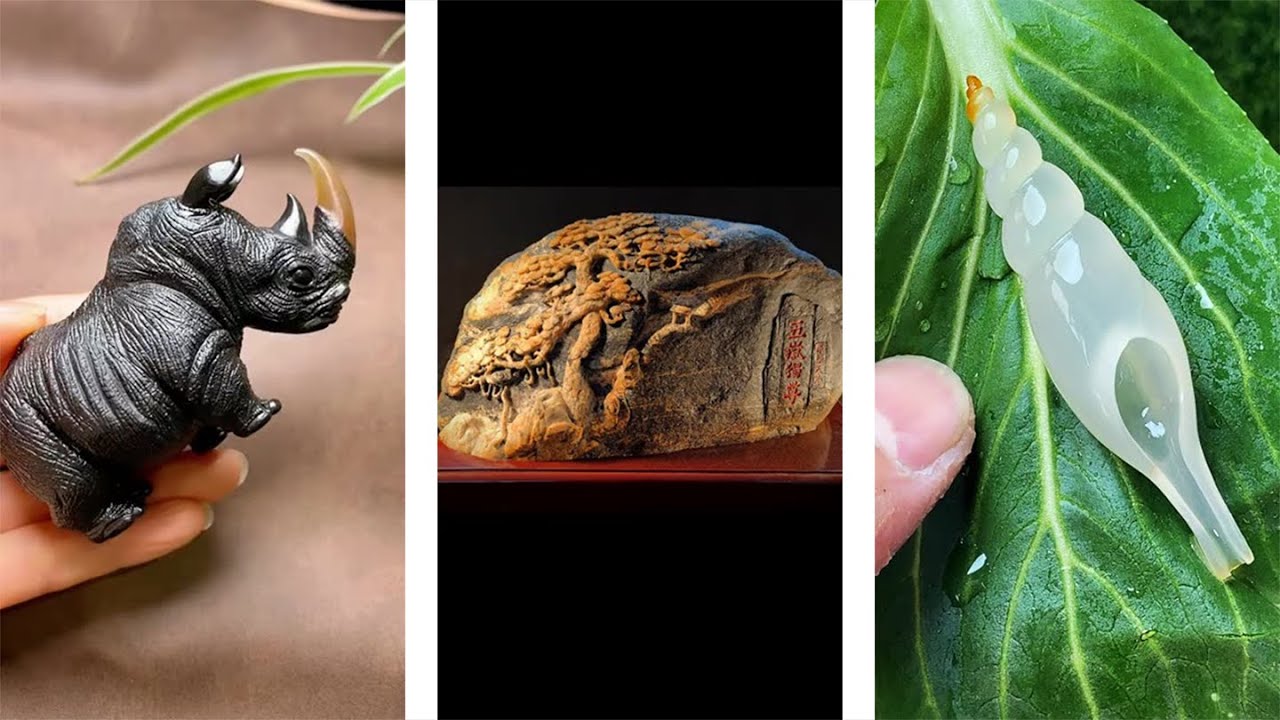 CRAFTSMEN CARVING JADE TO MAKE JADE SCULPTURES｜Jade decoration｜Stone ...