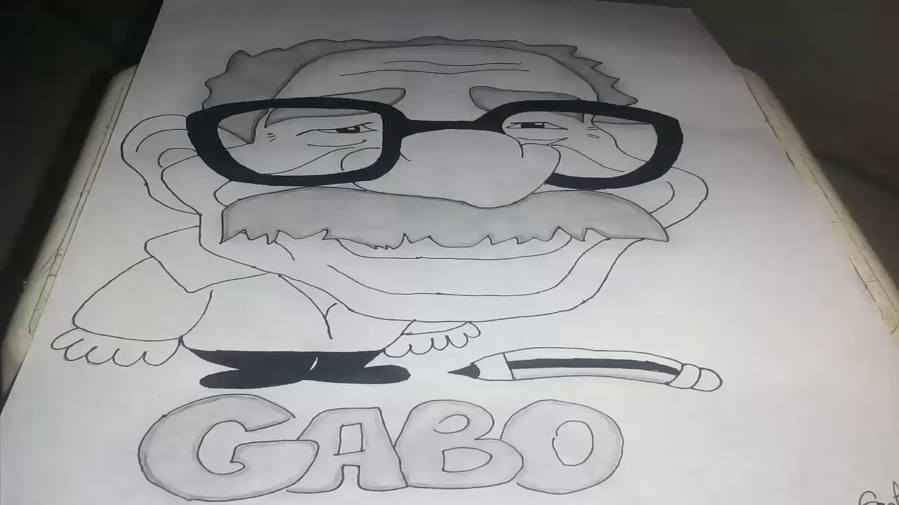 Dibujado a Gabo en Caricatura | SantiArts - YouTube