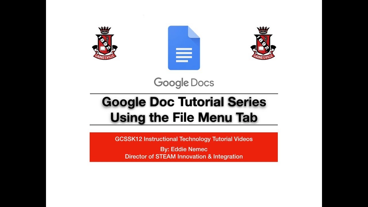 Google Docs Tutorial Video 13: Using the File Menu Tab - YouTube