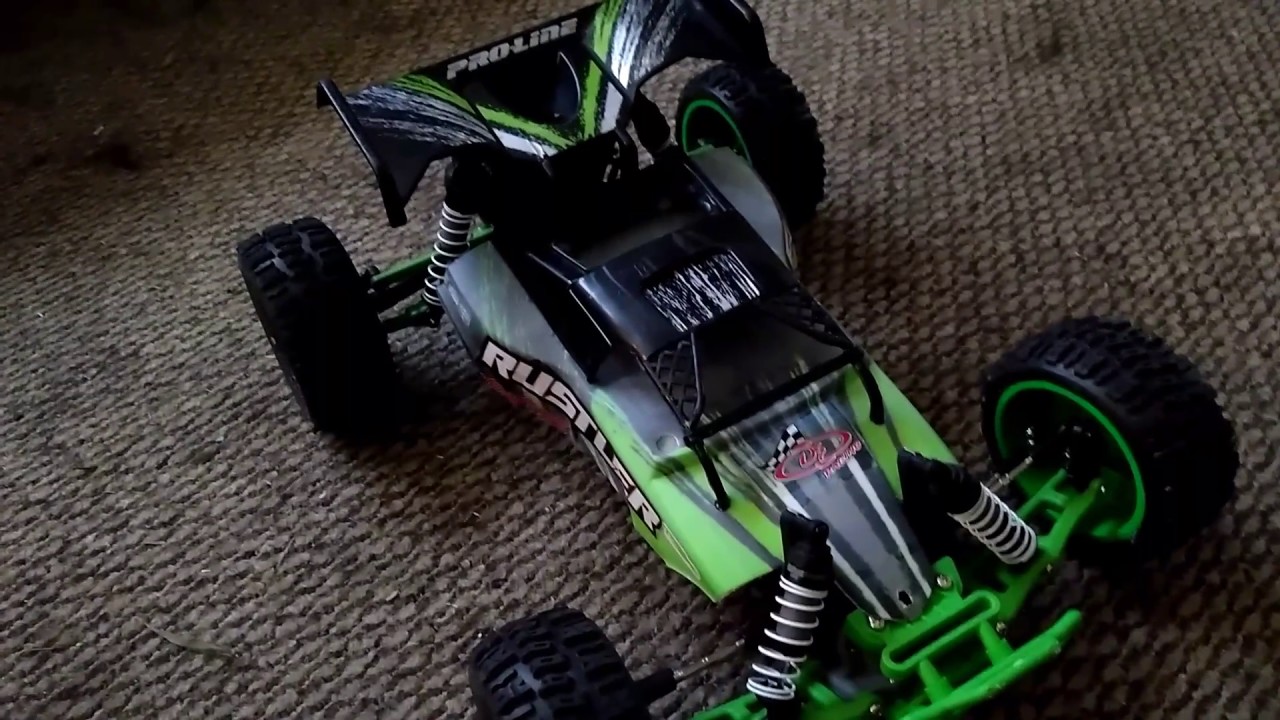 Brushless rustler Truggy mod newbrite body - YouTube