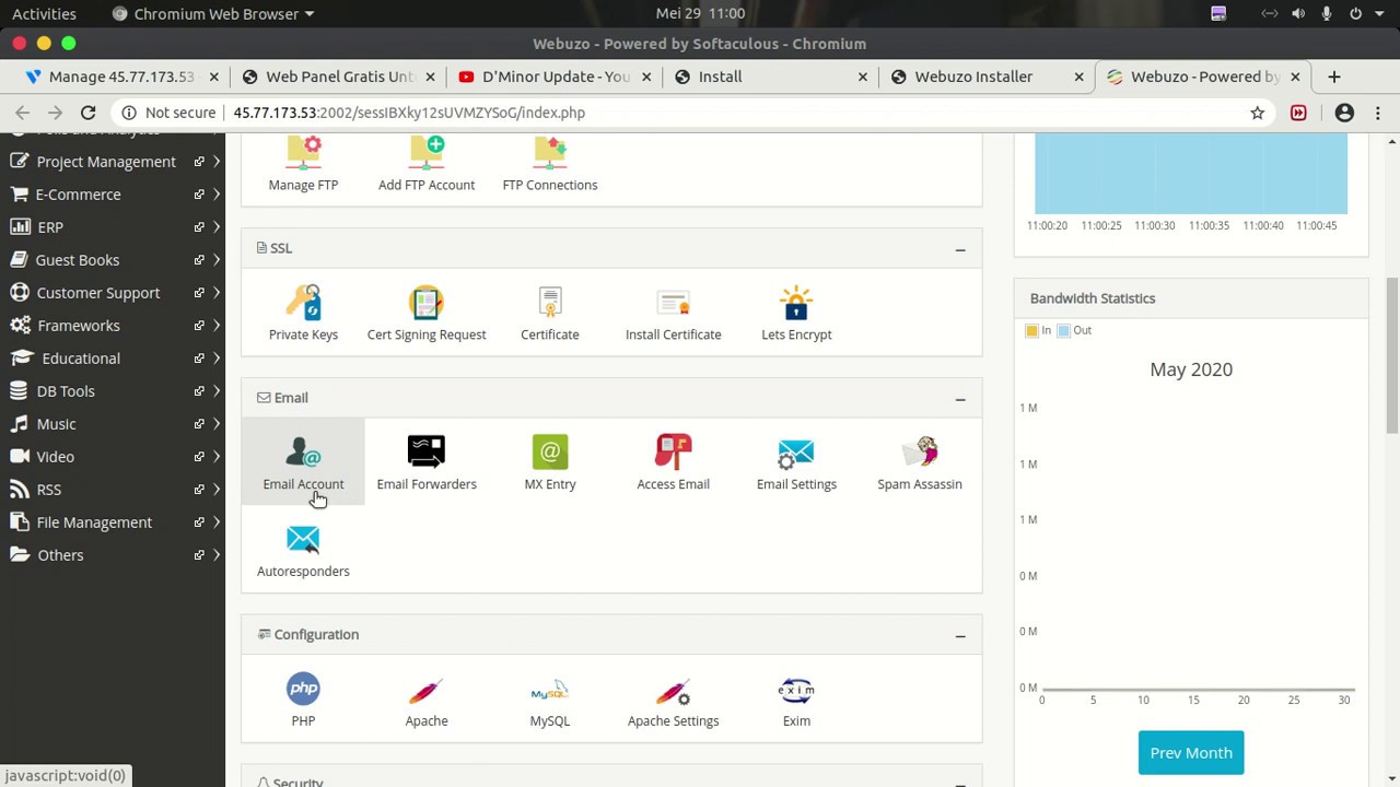 Cara Install Webuzo Web Panel Ubuntu Server - YouTube
