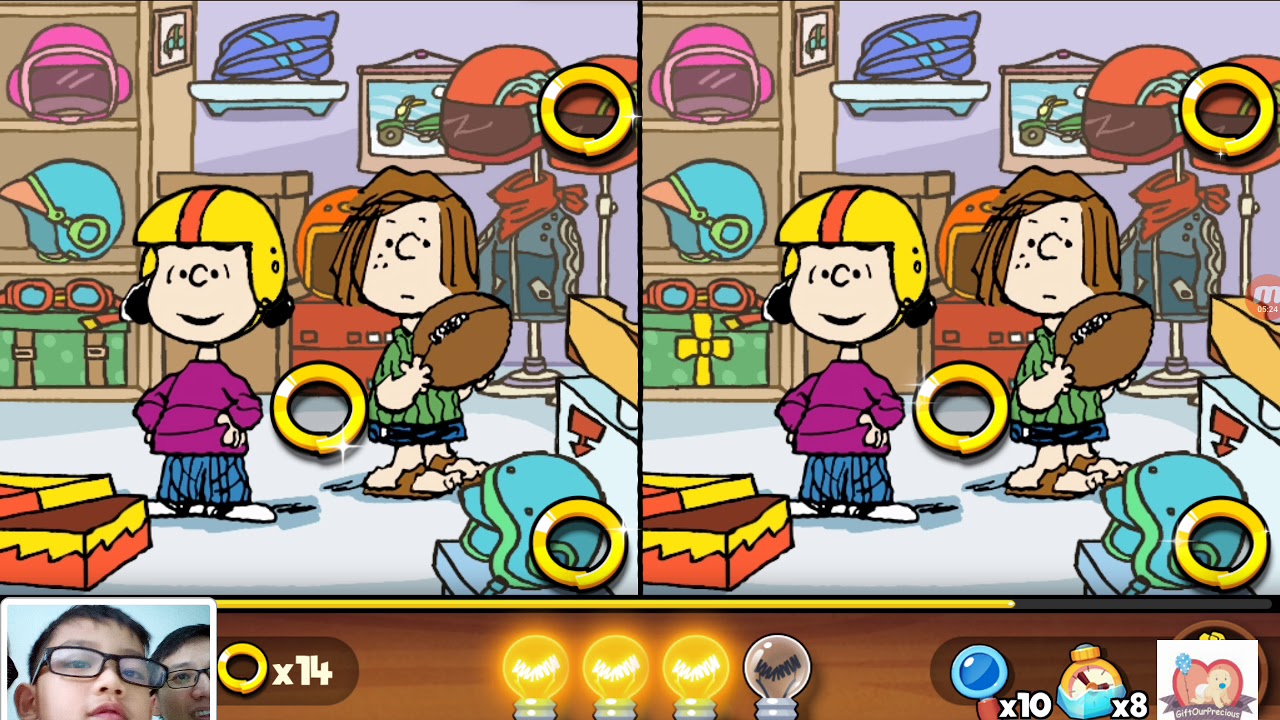 Snoopy Spot the Difference Gameplay Facecam | Levels 326 to 330 ...