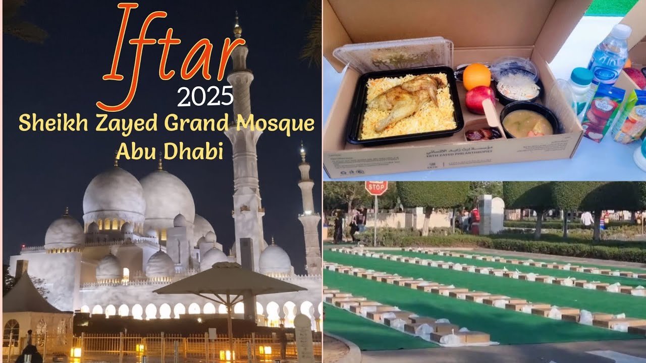Sheikh Zayed Grand Mosque iftar scene 2025 | iftar box #uae #abudhabi ...