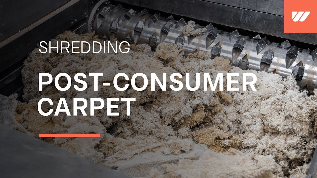 Shredding post-consumer carpet | WEIMA WLK 15 - YouTube