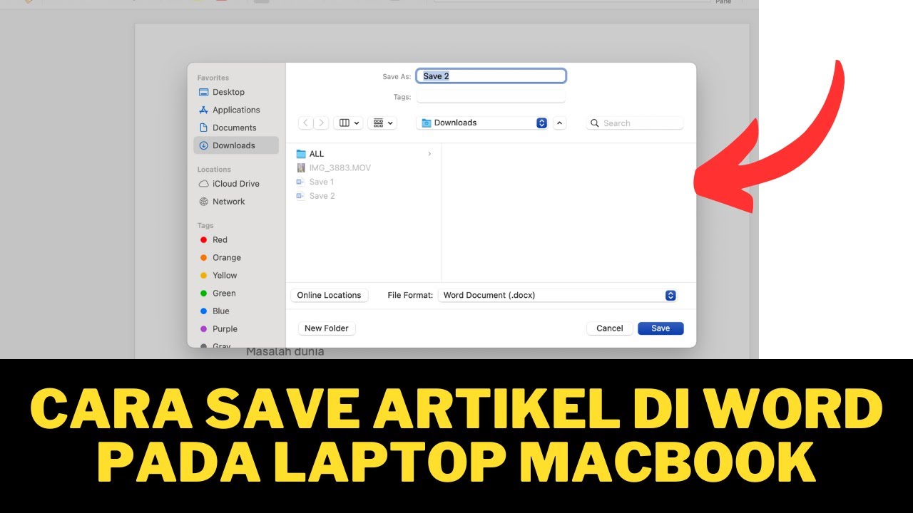 🔴 CARA SAVE ARTIKEL DI WORD PADA LAPTOP MACBOOK - YouTube