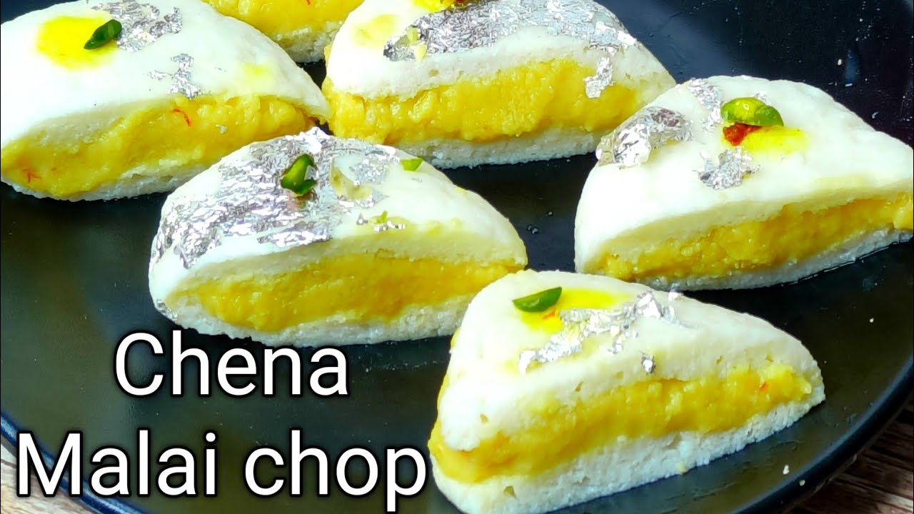 Soft Spongy Malai Sandwich Bengali Sweet - Malai Chop Sweets Recipe ...