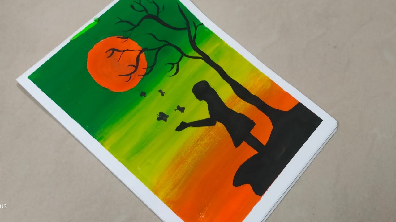 Easy Poster Colour Painting Tutorial for Beginners/ Easy Green ...