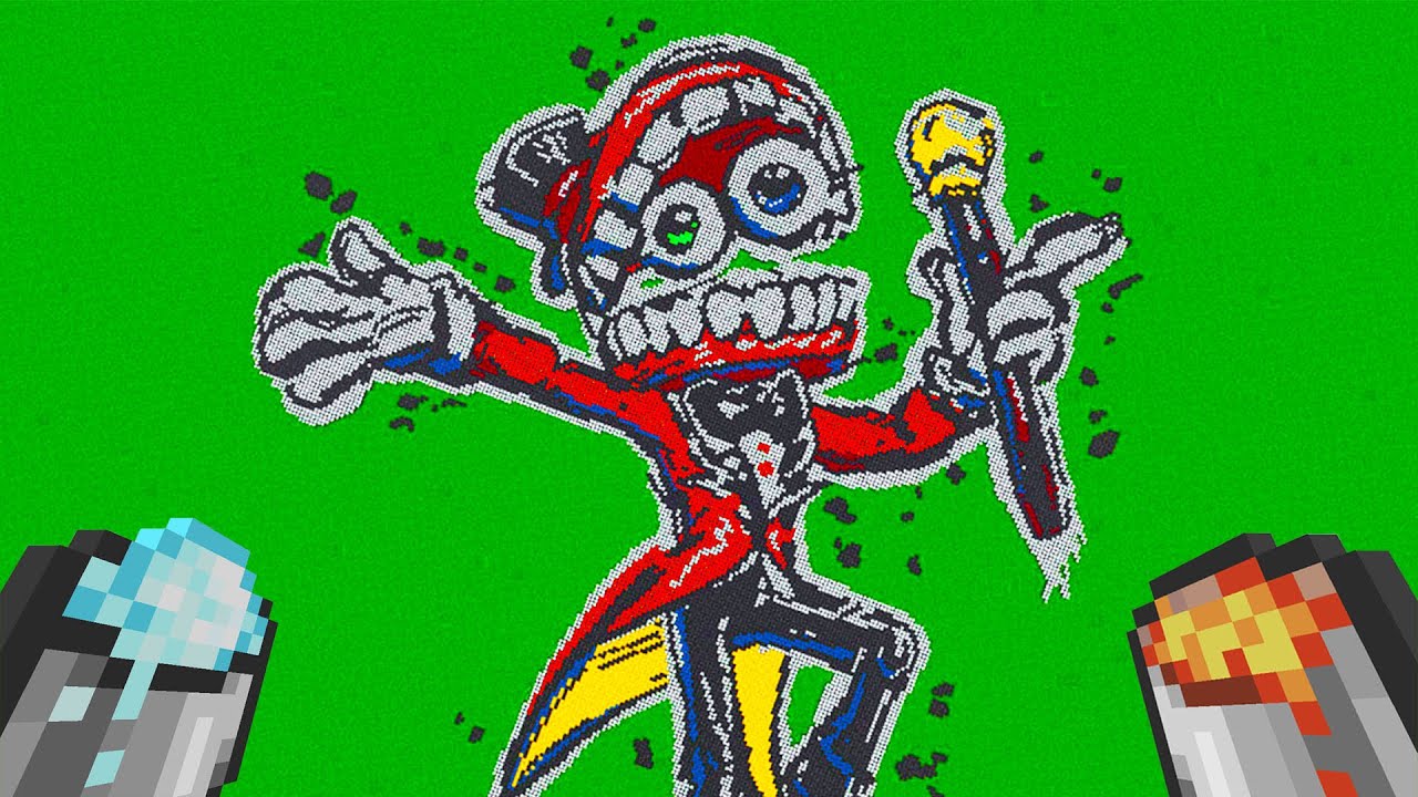 Caine Pixel Art in Minecraft - YouTube