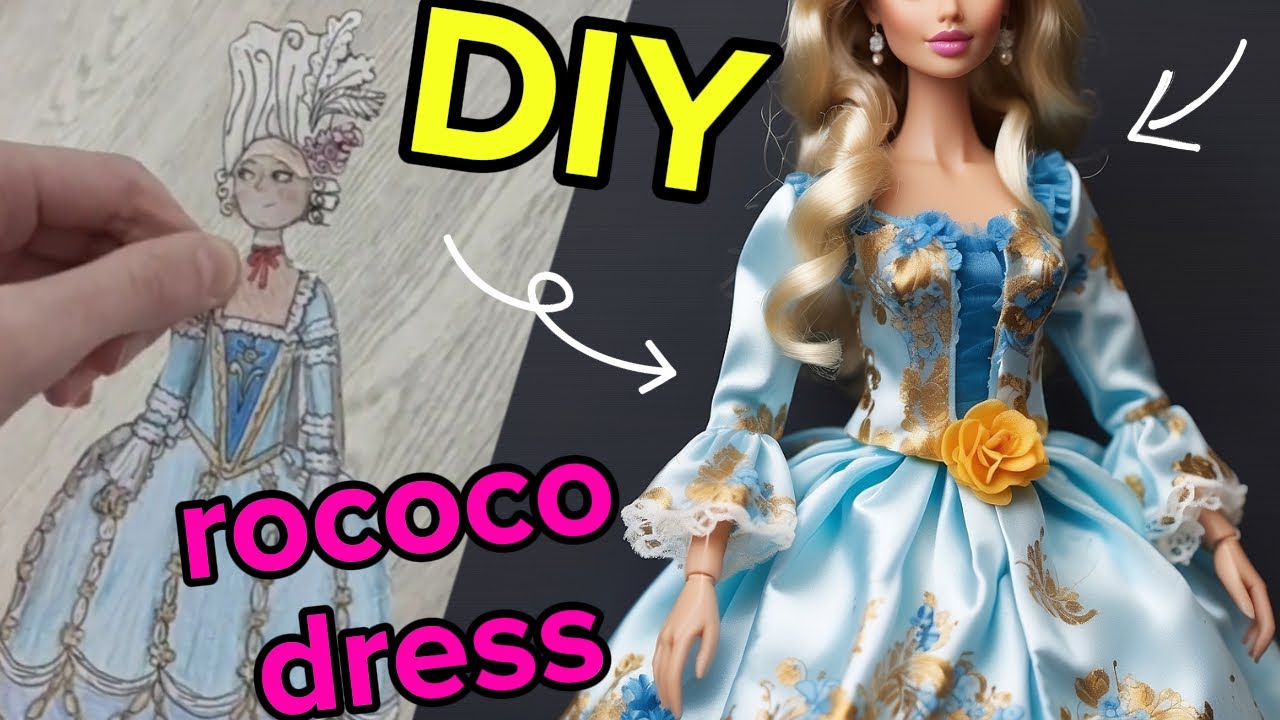 🌈💎DIY rococo dress for Barbie doll From the garbage💙 #diy #craft #doll ...