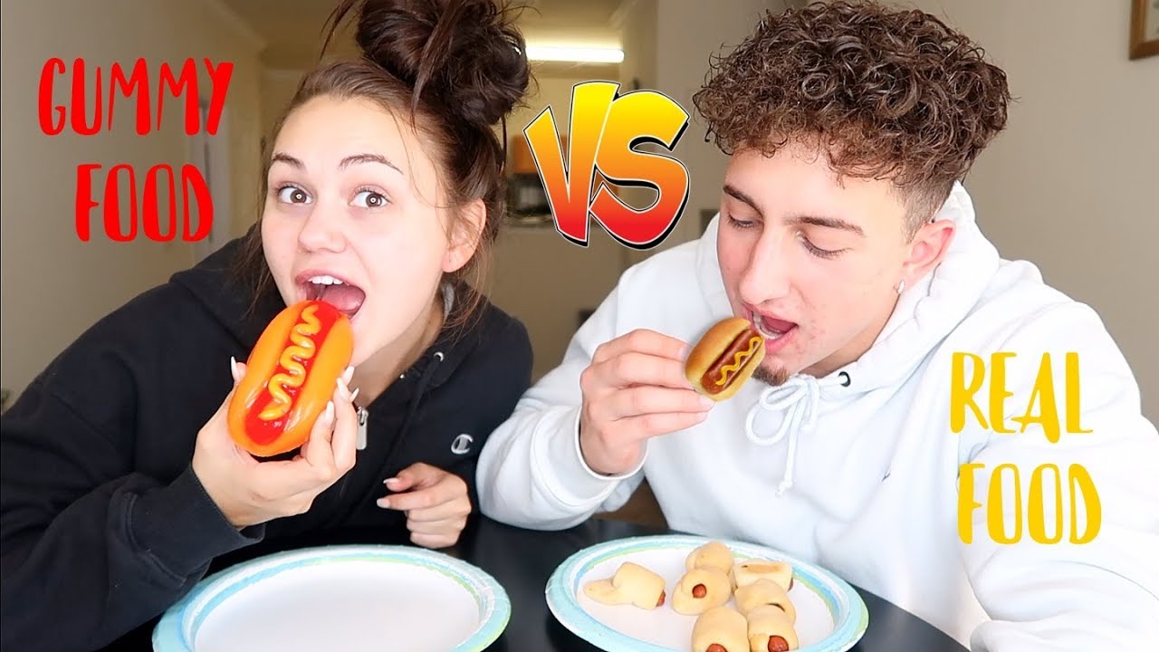 GUMMY FOOD VS. REAL FOOD CHALLENGE!! | Montana & Ryan - YouTube